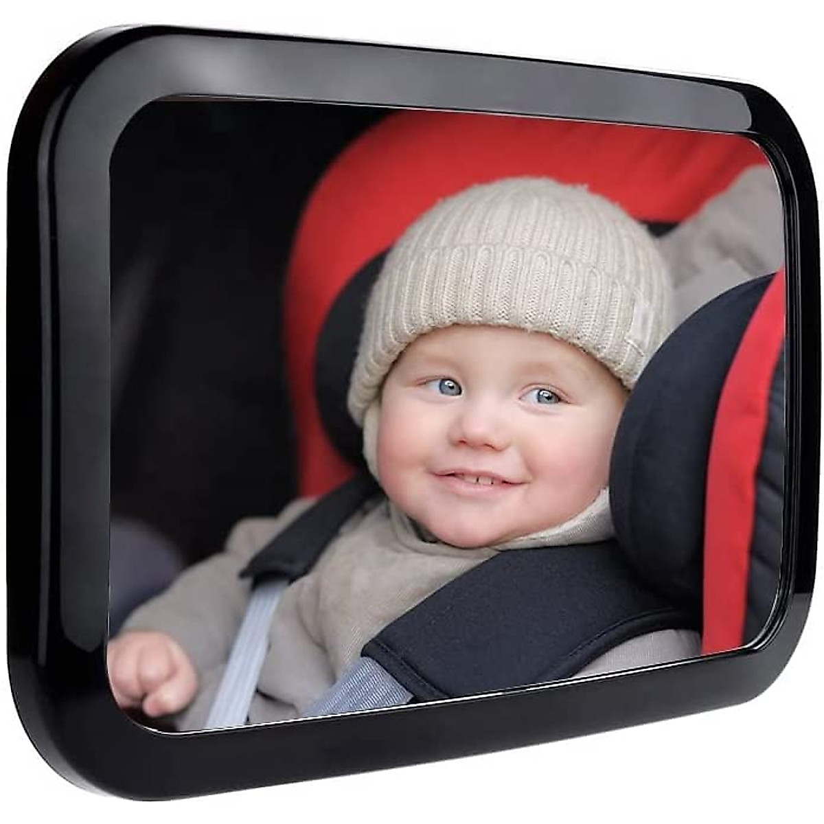 Baby Car Mirror, Safety Car Seat Mirror for Rear Facing Infant with Wide Crystal Clear View, Shatterproof, Fully Assembled, Crash Tested and Certified