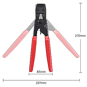 CAMWAY PEX Crimping Cinch Tool & PEX Cutter with 50PCS Ear Hose Clamps 1/2" 3/4" for Fastening Stainless Pipe Clamps from 3/8-Inch to 1-Inch