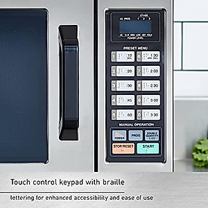 Panasonic Countertop Commercial Microwave Oven with 10 Programmable Memory and Touch Screen Control, 1000W of Cooking Power - NE-1054F - 0.8 Cu. Ft (Stainless Steel)