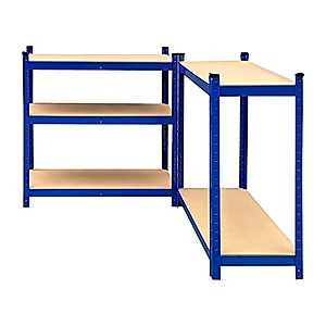 5-Tier Adjustable Storage Shelving Unit Heavy Duty Organizing Shelf Metal Utility Rack Shelves for Kitchen, Pantry, Closet, Garage, Office,59" Hx28 Wx12 D (Blue)