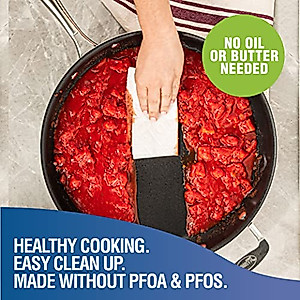 Granitestone Blue Nonstick 14” Frying Pan with Ultra Durable Mineral and Diamond Triple Coated Surface, Family Sized Open Skillet, Oven and Dishwasher Safe