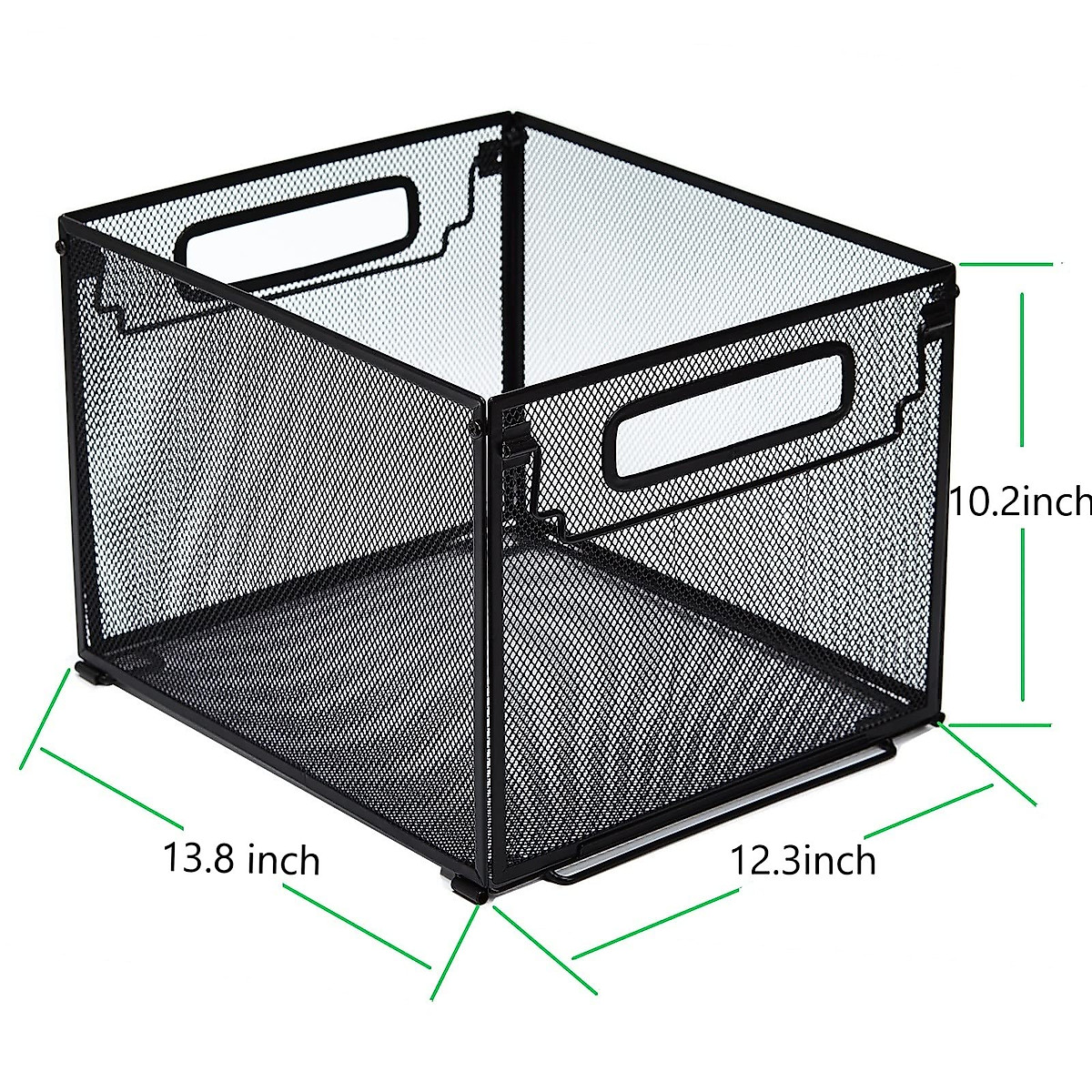 SETTFRFE Letter Size Hanging File Folder Organizer,Metal Filing Crate,File Basket for Hanging File,Black (Mesh metal)