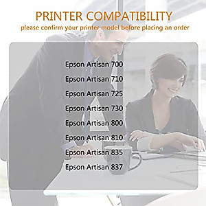 Run Star Remanufactured 2 Pack T098 T099 98 99 Black Ink Cartridge Replacement for Epson T098 T099 98 99 use with Epson Artisan 700 710 725 730 800 810 835 837 Inkjet Printer (2 Black)