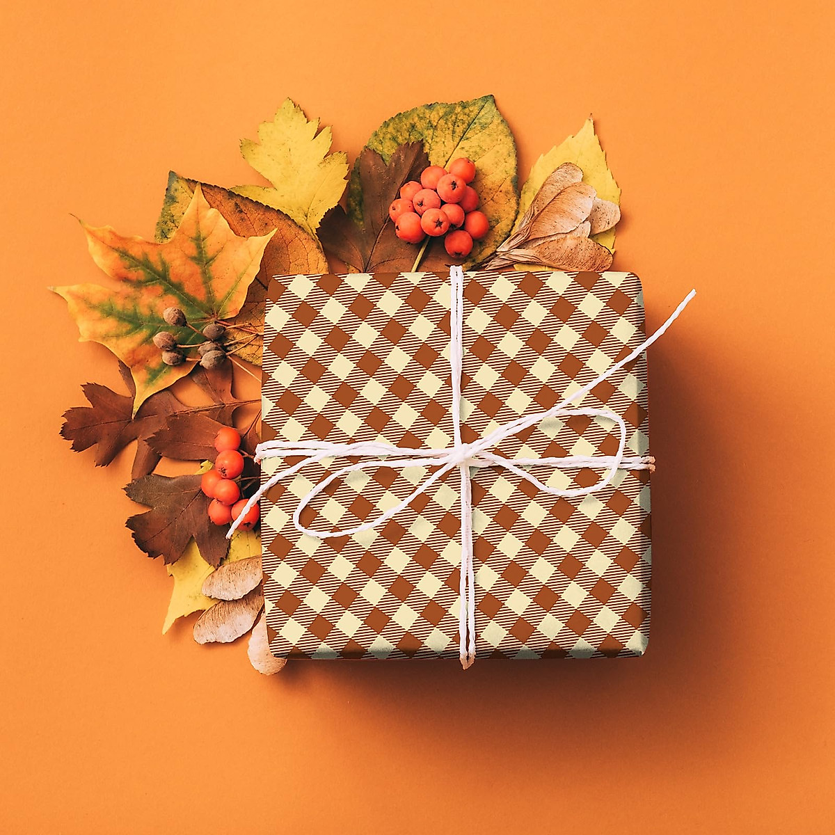 Whaline 10Pcs Fall Cotton Fabric Bundles 18 x 22 Inch Autumn Buffalo Plaid Fat Quarters Checkered Quilting Patchwork Squares Plaid Sewing Fabrics for Harvest Thanksgiving DIY Handmade Craft Decor