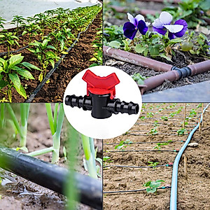 Minelife 25 Pcs Drip Irrigation Fittings for 1/2" Tubing, Irrigation Kits Accessories - 1 Switch Valve, 6 Tees, 6 Couplings, 6 Elbows, 6 End Cap Plugs, Barbed Connectors for Drip or Sprinkler Systems