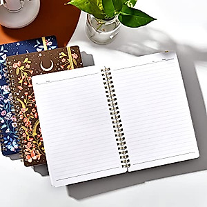 Spiral Notebook - 3 Pack A5 Notebooks Spiral Bound with Back Pocket, Lined Journal Notebook, Spiral Journal for Women, 5.7" x 8.4", 160 Pages, College Ruled Writing Notebook, 100gsm Paper, for Office & School
