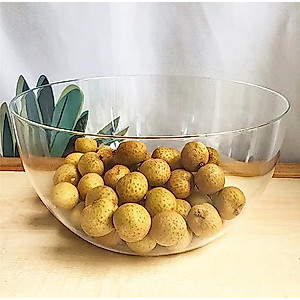 Large Salad Bowl, Circular Shaped In Premium Acrylic Break Resistant Clear, 146 Ounce 2 Count