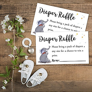 50 Count Elephant Diaper Raffle Tickets for Baby Shower Boy Baby Shower Game Baby Shower Diaper Raffle Tickets.