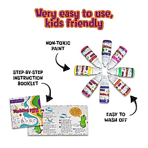 Loako Water Marbling Paint Kit for Kids - Great Creative Craft Kit Art Set - Arts and Crafts for Girls & Boys - Paint Gifts Idea for Kids 6-12 Activities - Marble Painting Kit - Water Art Paint Sets