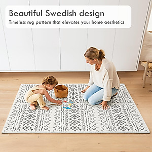 Lillefolk Baby Foam Play Mat - Baby Playmat | Tiles for Kids Interlocking Mat - Foam Baby Mat for Babies & Toddlers - Non Toxic Play Mat for Baby Tummy Time Mat 6x4ft Boho