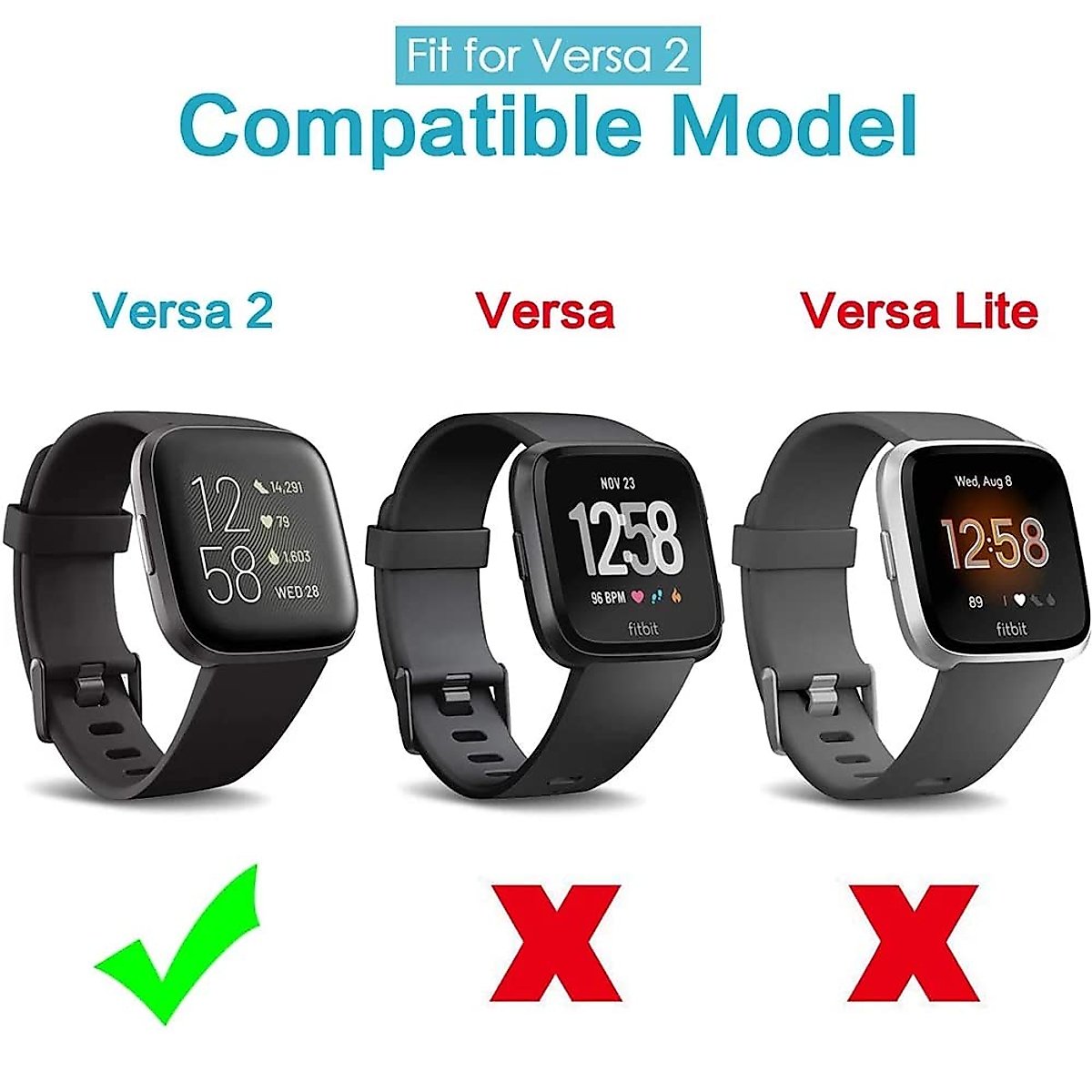 Charger Compatible with Fitbit Versa 2, Replacement Charging Cable Dock Cradle with 3.3ft USB Cord for Fitbit Versa 2 Smartwatch[2 Pack]