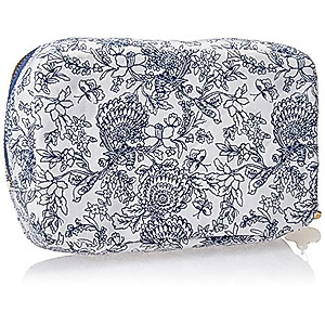 C.R. Gibson Blue Floral Travel Cable Organizer Case, 8.5" W x 8" H x 1.5" D (CCC-18692)
