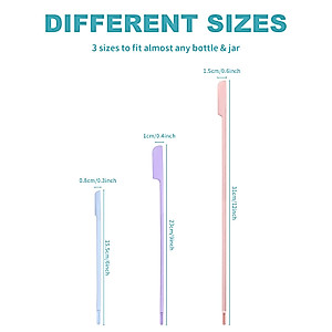 9 Pieces Last 3 Sizes Silicone Spatula for Beauty and Kitchen Makeup Spatula Silicone Bottle Scraper Lotion for Girls and Women (Pink, Purple and Blue)