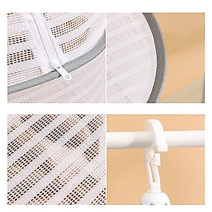 Primst Foldable Drying Fishing Net, Hanging Drying Net Rack Clothes Dry Basket with Zipper, Indoor and Outdoor Plants Dryer for Shrimp Fish Fruit Vegetables Herb (1 Layer)