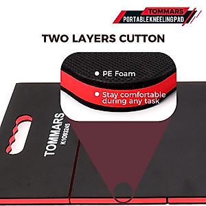 TOMMARS Thick Kneeling Pad 0.9 inch, kneeling pad for mechanic automotive kneeling pad foam kneeling pad Waterproof Anti-Fatigue with Handle