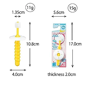 Perfect for Early Brushers Safety Plate Equipped! for Infant and Toddler up to 3 Years of Age, Completely Soft, Gentle, and Painless! Feel Great All-New 360-degree Toothbrush Baby Plus Made in Japan