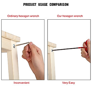 Honoson 10 Pieces T-handle Hex Key Set Hex Key Kit Sizes 3/32, 7/64, 1/8, 9/64, 5/32, 3/16, 7/32, 1/4, 5/16, 3/8 Inches