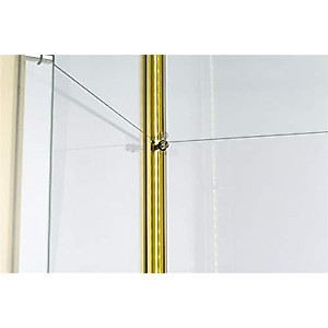 Displays2go Illuminated Tempered Glass Showcases – Gold (DCKDMT24G)