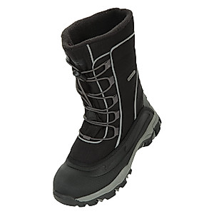 Mountain Warehouse Park Youth Kids Snow Boots - Warm Winter Shoes Black Kids Shoe Size 5 US