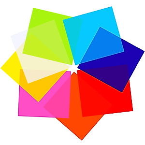 Outus 104 Pieces Cello Sheets Cellophane Wraps for Gel Light Filter Plastic Sheet (Multicolor, 6 x 6 Inch)