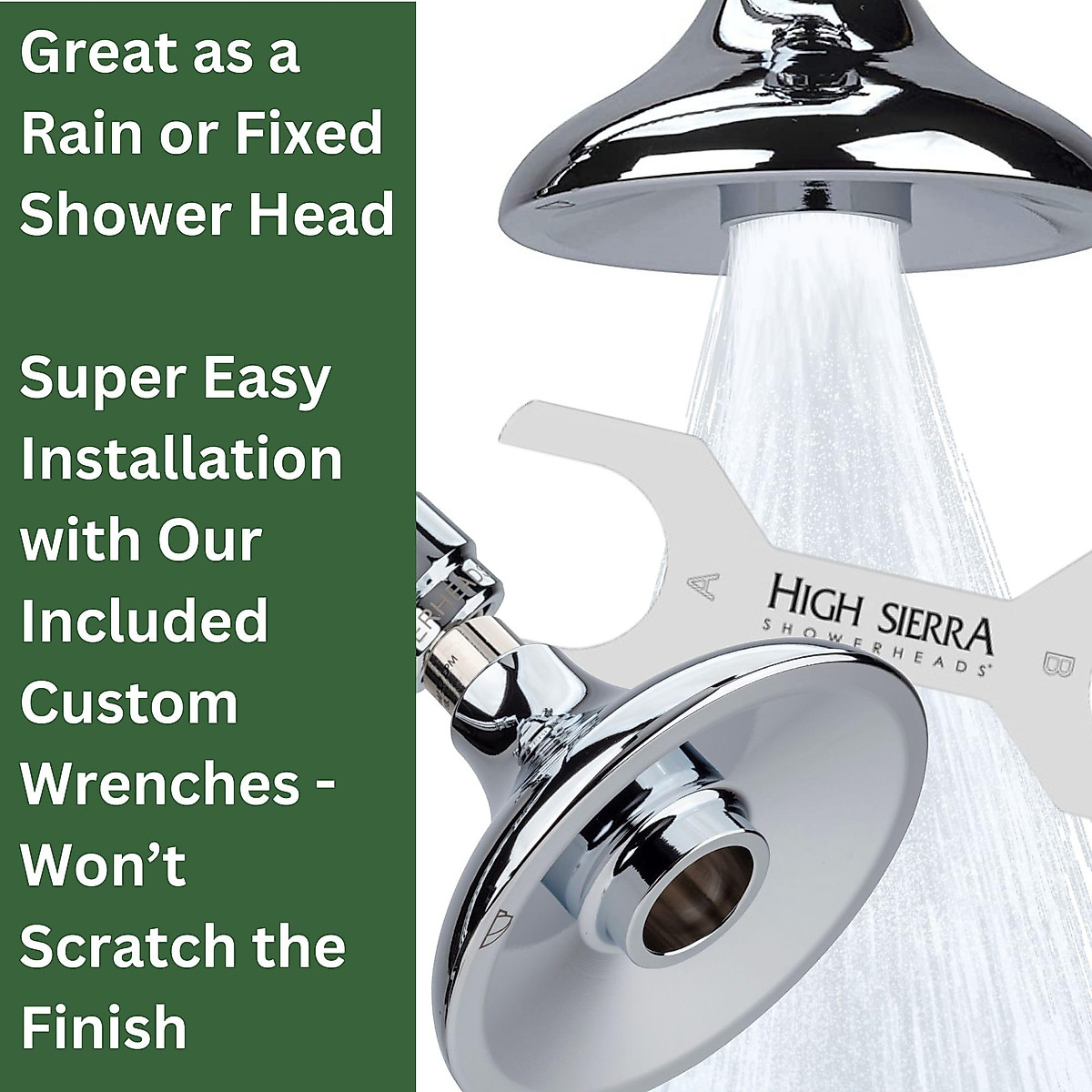 High Sierra Showerheads® - ‘Half Dome’ Solid Metal 1.8 GPM High Efficiency, Low-Flow Shower Head with Pressure and Flow Control Valve - Brushed Nickel