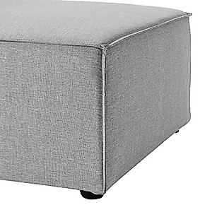 Modway Saybrook Outdoor Patio Upholstered Sectional Sofa Armless Chair in Gray