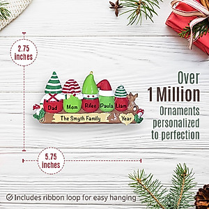 Family Personalized Christmas Ornaments 2023 - Fast & Free 24h Customization – Gnomes Family of 5 Christmas Decorations with Name - Comes Gift-Wrapped - Precious Moments