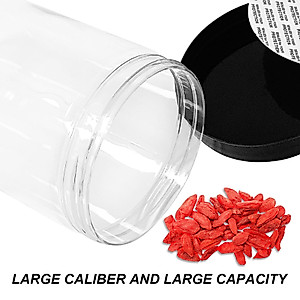 UEJYWUY 24 Pack 17 Oz Plastic Jars With Screw Lids, Wide Mouth Empty Clear Plastic Storage Container, Food Grade Large Round Jar for Household and Kitchen Organizing