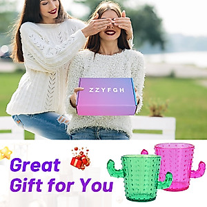 ZZYFGH Plastic Cactus Shot Glasses(Set of 12), 2 Oz Pink Cute Cactus Tequila Glasses for Western, Bachelorette, Cinco de Mayo, Tequila, Fiesta Themed Party Supplies