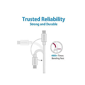 MaGeek 10ft / 3.0m Premium Extra Long Micro USB Cable High Speed USB 2.0 A Male to Micro B for Samsung, HTC, Sony,Motorola,LG, Google, Nokia and More (White)