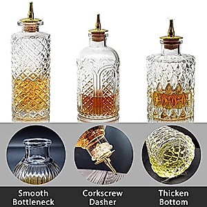 Suprobarware Bitters Bottle for Cocktails - Glass Dasher Bottles with Dash Tops, Great for Bartender,Home Bar