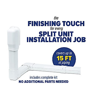 Sealproof Mini Split AC Line Set Cover Kit, 4" Decorative White Professional Grade PVC Kit Provides 15 FT Line Coverage for Ductless Mini Split Air Conditioners and Heat Pumps