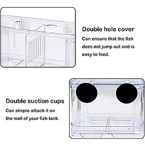J-star Medium Fish Tank Isolation Box Acrylic Cage Tank Betta Fish Nest, Aquarium Acclimation Hatchery Incubator for Betta, Guppy, Killifish, Clownfish etc.