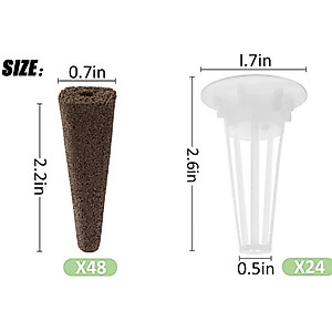 HTCWMD 50 Pack Grow Baskets Hydroponics Seed pods Basket Compatible with aero Garden Grow Sponge Starter pods，White