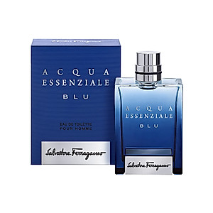 Salvatore Ferragamo Acqua Essenziale Blu Eau de Toilette Spray for Men, 3.4 Ounce