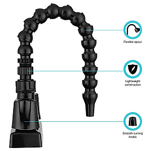 Dura Faucet RV Exterior Quick Connect Faucet with 360-Degree Flexible Gooseneck Spout (Black)