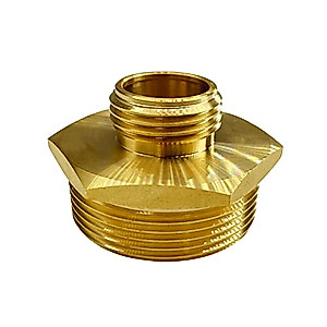 3/4” GHT Male x 1.5” NPT Male Connector, Brass Garden Hose Adapter for Sump Pump and Pool Pump Hose Adapter, Industrial Metal Brass Garden Hose to Pipe Fittings Connector (2 Pack)