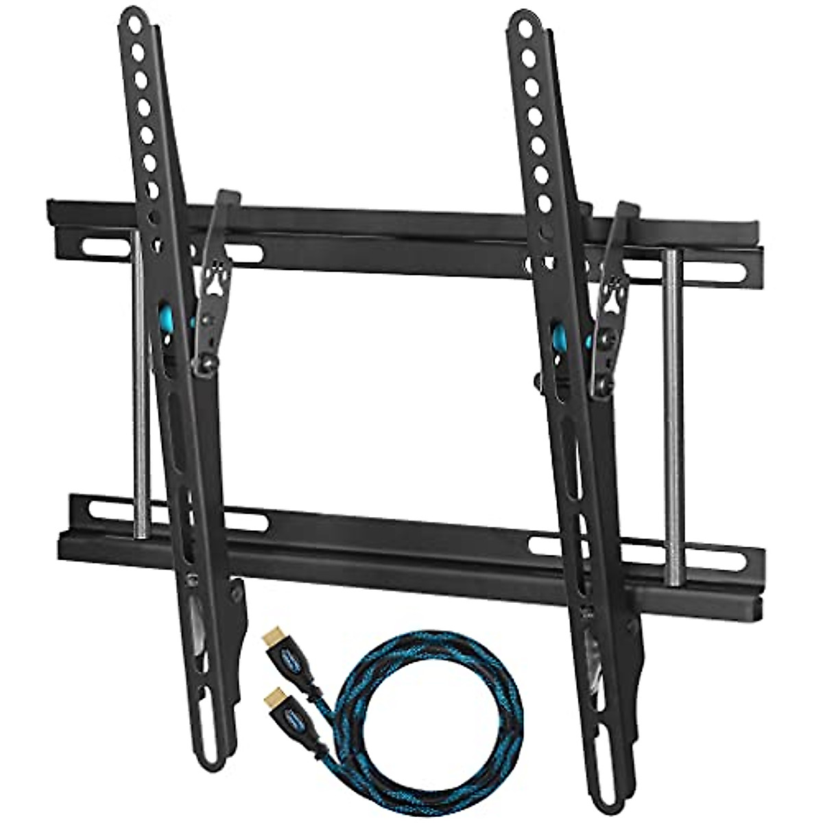 Cheetah APTMSB TV Wall Mount for 20-55” TVs up to VESA 400 and 115lbs, and fits 16” Wall Studs, and Includes a Tilt TV Bracket, a 10’ Twisted Veins HDMI Cable and a 6” 3-Axis Magnetic Bubble Level