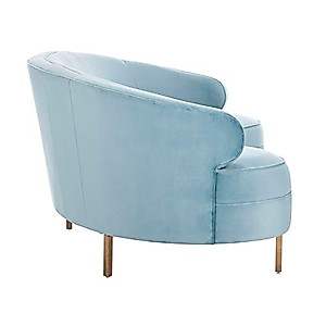 Safavieh Couture Primrose Glam Light Blue Velvet Curved Sofas