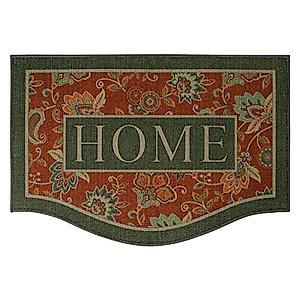 Wonnitar Floral Door Mat,24"x36" Indoor Front Door Mat Entryway Rug,Non-Slip Vintage Welcome Doormat for Entrance Inside,Low-Profile Dirt Trap Washable Indoor Patio Shoe Mat,Red