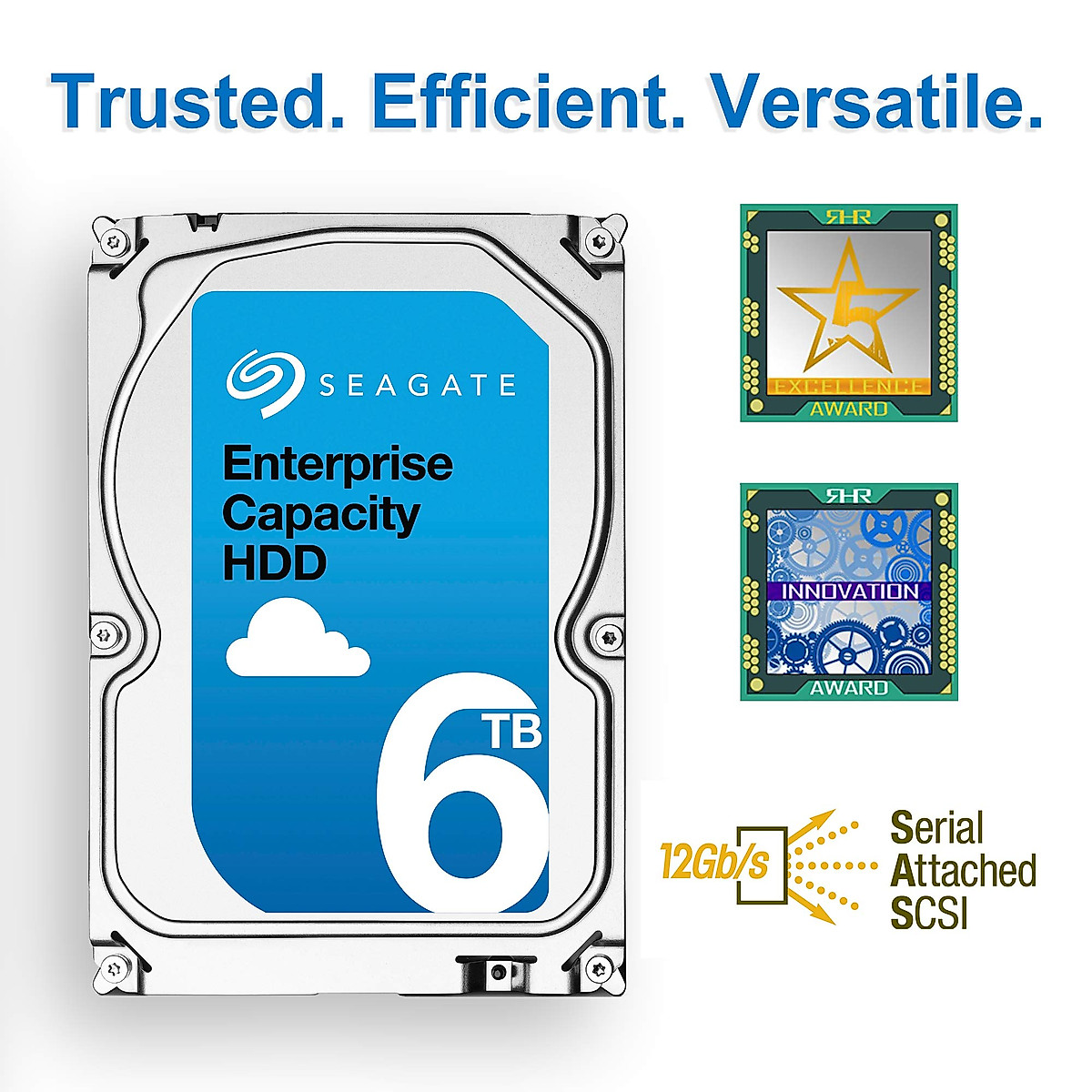 Seagate Enterprise Capacity 6TB | SAS Interface for Servers | ST6000NM0285 | 7.2K 12Gb/s 256MB Cache 3.5" 512e | Secure SED-FIPS Model | Enterprise Internal Hard Drive HDD w/ 3 Year Warranty