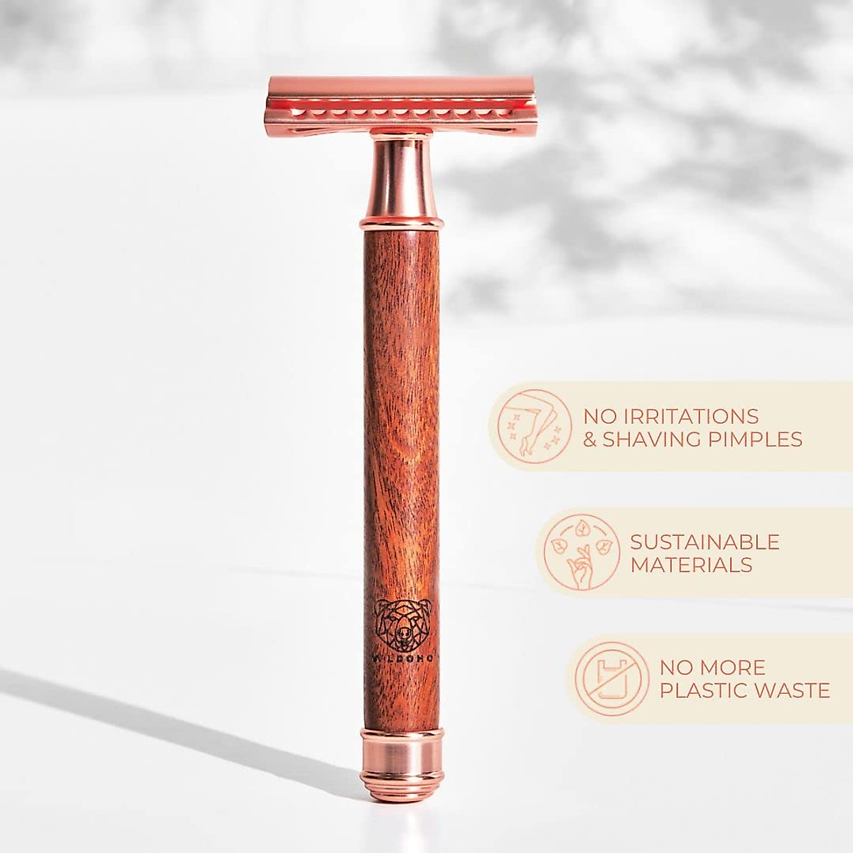 WLDOHO Double Edge Safety Razor - Reusable Razor for Men and Women - Single Blade Razor for Women & Men with 5 Blades - Sinha