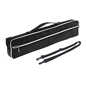 Jiayouy Lightweight 17 Hole Flute Case Cover Bag Carry Bag with Adjustable Shoulder Strap & Plush Lining Black 17.3"x 3.5"x 2.17"
