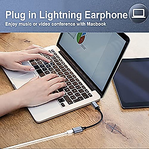 USB C to Lightning Audio Adapter Cable, USB Type C Male to Lightning Female Headphones Cable Converter Fit with iPad Pro 2020/2021, Galaxy S23 S22 S21, Pixel 7 6 5XL 4XL 3, MacBook (Not for Charging)