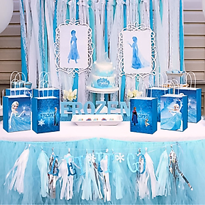 yaxundabcg Ice and Snow Queen Princess Party Bags for Birthday Party Supplies | Froze Princess Birthday Decorations Magic Princess Themed Party Gift Bags Party Favors Bags(12PCS).