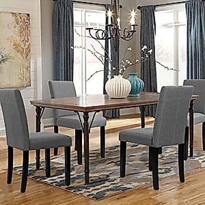 Furmax Dining Chairs Urban Style Fabric Parson Chairs Kitchen Living Room Armless Side Chair with Solid Wood Legs Set of 4 (Gray)