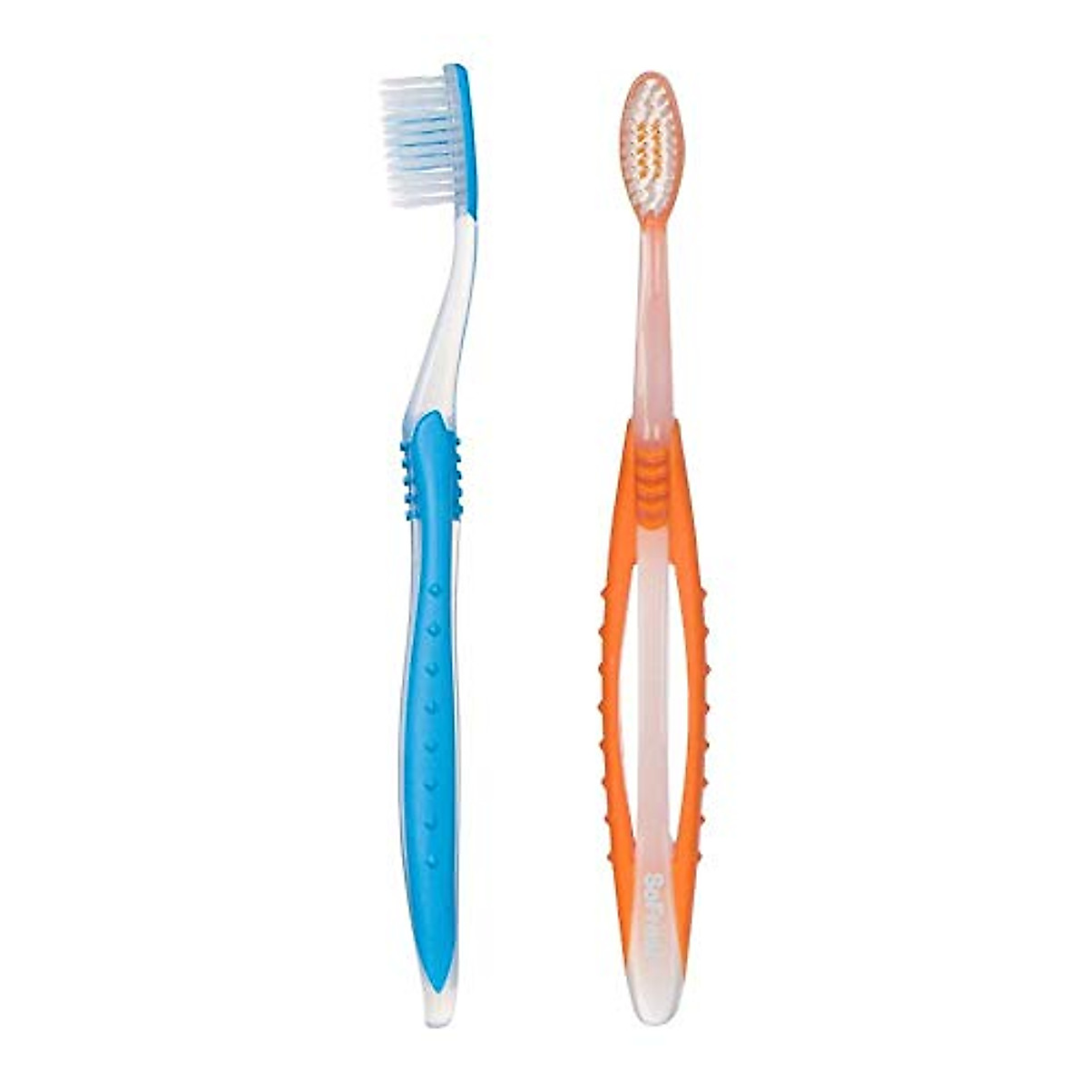 SoFresh Adult Manual Flossing Toothbrush Wide Grip - 2 Pack- Colors Vary