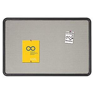 Quartet Bulletin Board, Fabric, 3 x 2 Feet, Office Bulletin Boards, Contour Gray Plastic Frame (7693G)