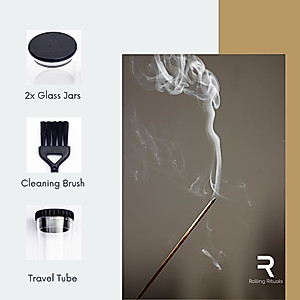 Rolling Rituals Large Premium Smell Proof Bamboo Storage Box with Rolling Tray Kit - Smell Proof box with combination lock, Glass Jars, Travel Tube and Accessories. Decorative Stash Box Set for Herbs