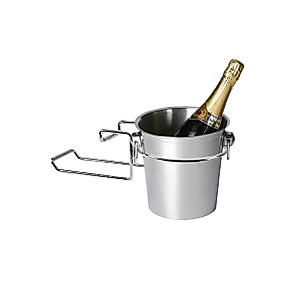 CUISINOX Chrome Plated Table Mount Chiller Wine Bucket Holder, 7.5" Ring, Stainless steel